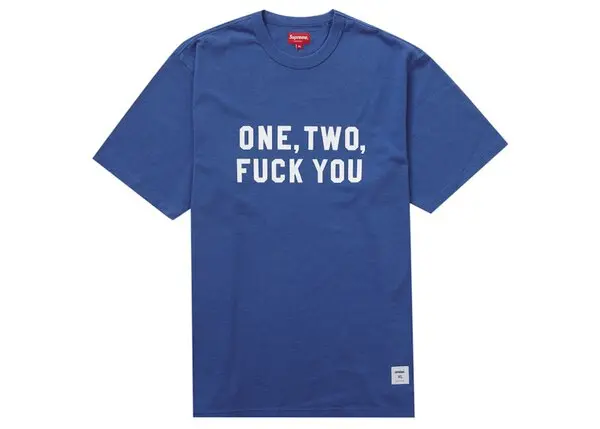Supreme One Two Fuck You Short Sleeve Top - Royal