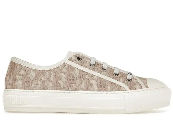 Dior Walk'n' Oblique Embroidered Sneakers - Nude/pink/white