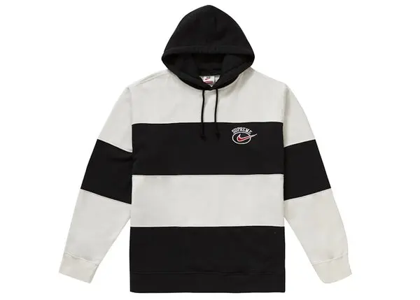 Supreme Nike Stripe Hooded Sweatshirt - Black