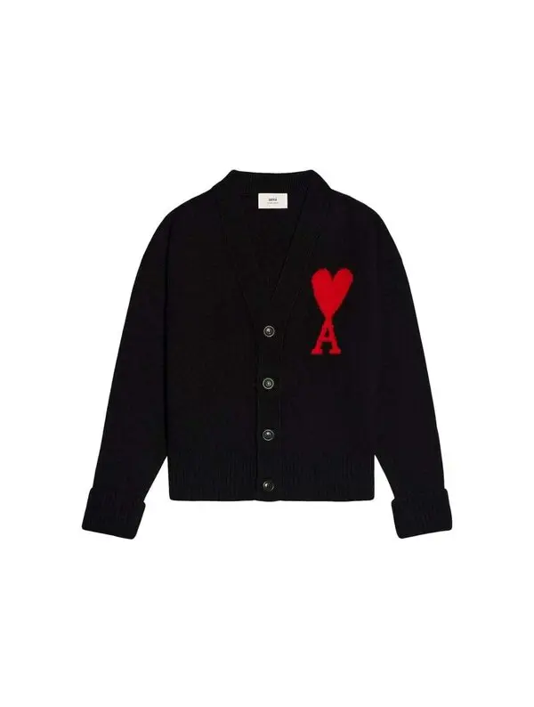 Ami De Coeur Cardigan - Black/red