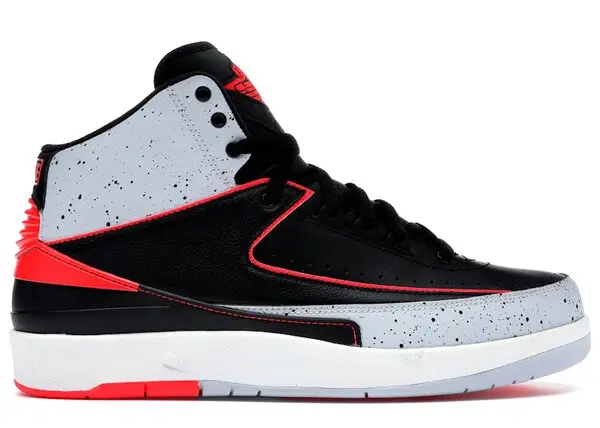 JORDAN 2 Retro Infrared Cement Sneakers - Black/infrared 23/pure Platinum
