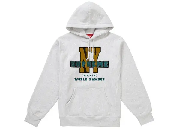 Supreme Ny Hooded Sweatshirt - Ash Grey