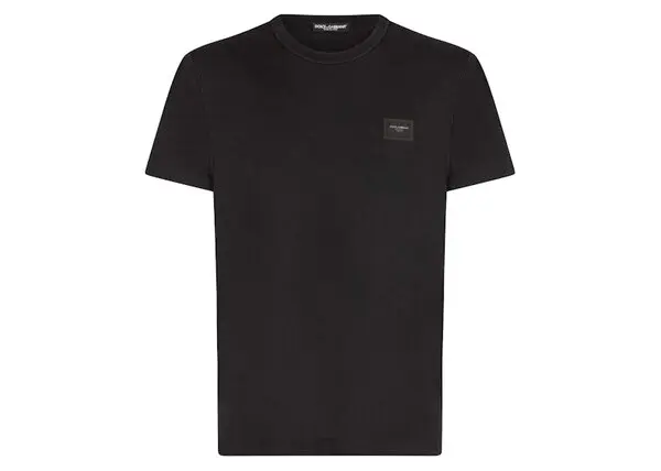 Dolce & Gabbana Cotton Branded Plate T-shirt - Black