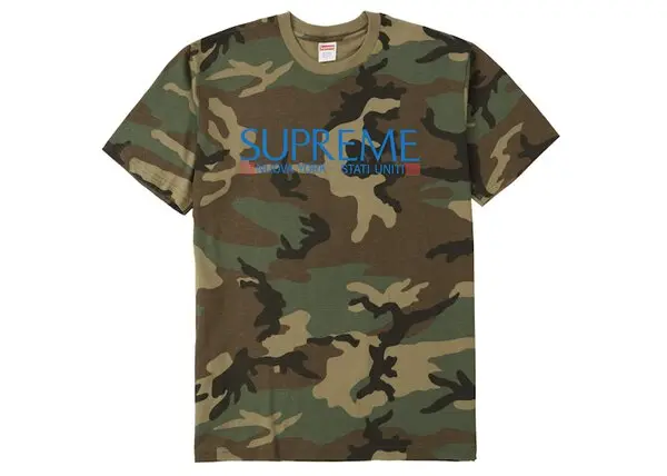 Supreme Nuova York Tee Shirt - Woodland Camo