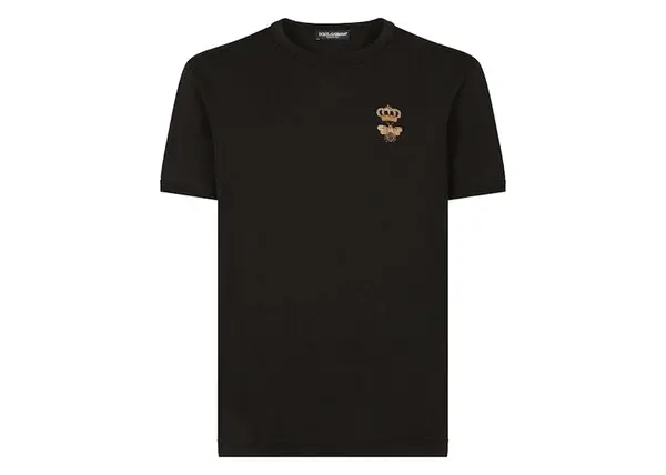 Dolce & Gabbana Cotton French Wire Embellishment T-shirt - Black