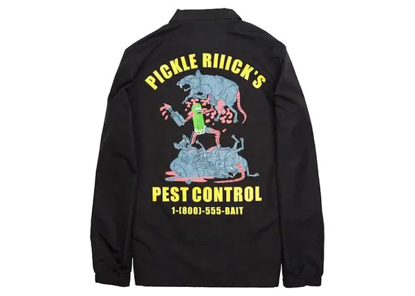 BAIT X Rick And Morty Pickle Rick Coaches Jacket - Black