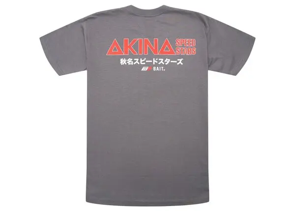 BAIT X Initial D Akina Speed Stars Tee Shirt - Grey/charcoal