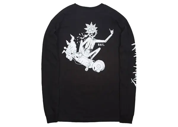 BAIT X Rick And Morty Skateboard Long Sleeve Tee - Black