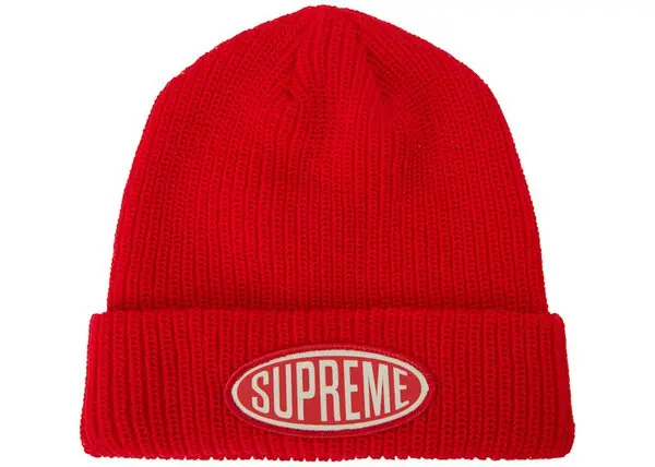 Supreme Oval Patch Beanie - Red