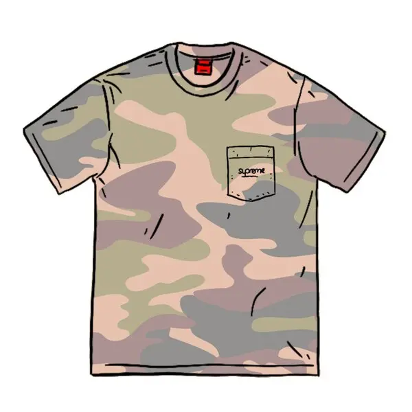 Supreme Overdyed Pocket Tee Shirt - Painted Camo