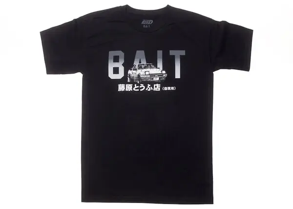 BAIT X Initial D Logo Design Tee Shirt - Black