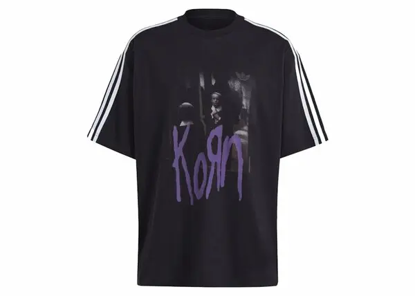 Adidas X Korn Graphic Tee Shirt In Carbon | Editorialist