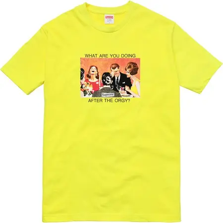 Supreme Orgy Tee Shirt - Bright Yellow