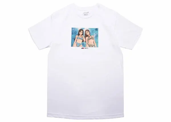 BAIT X Initial D Impact Blue Tee Shirt - White