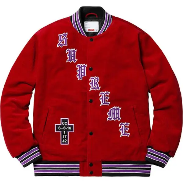 Supreme Corduroy Varsity Jacket - Red