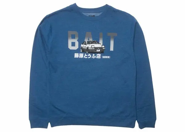 BAIT X Initial D Logo Design Crewneck Sweatshirt - Blue