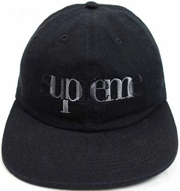 Supreme Overlap 6 Panel Cap - Black