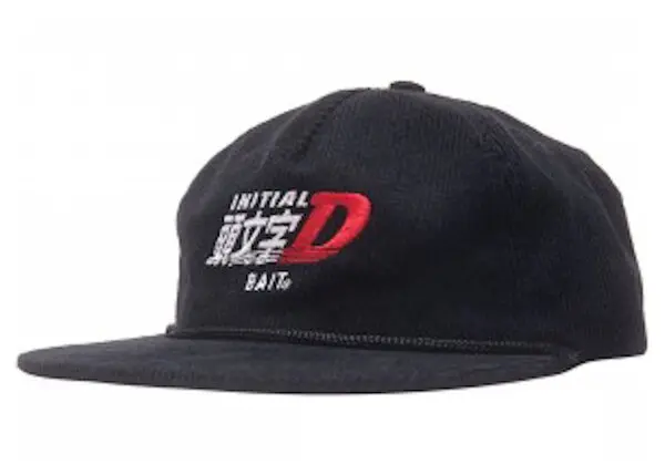 BAIT X Initial D Racing Corduroy Snapback Cap - Black