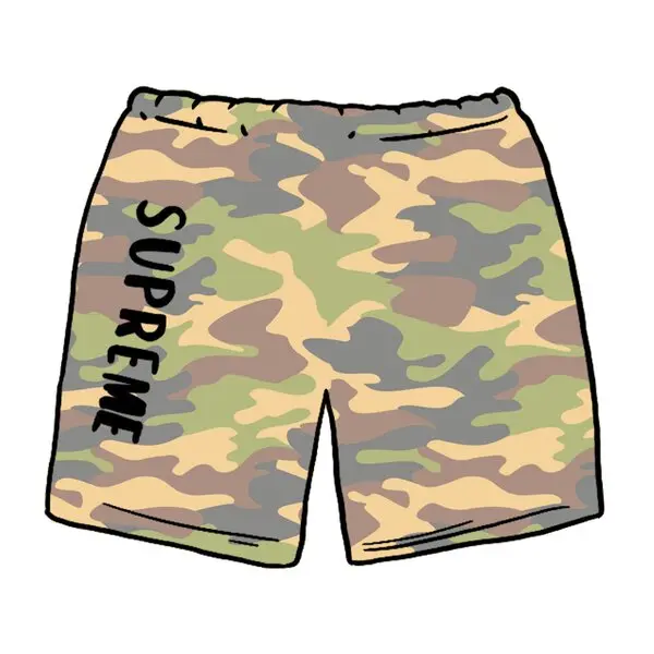 Supreme Overdyed Sweatshort - Painted Camo