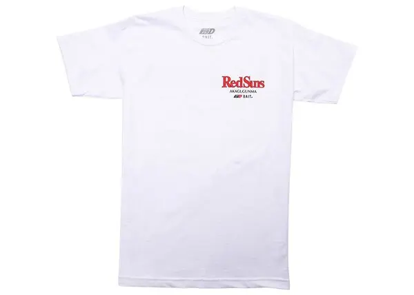 BAIT X Initial D Red Suns Tee Shirt - White