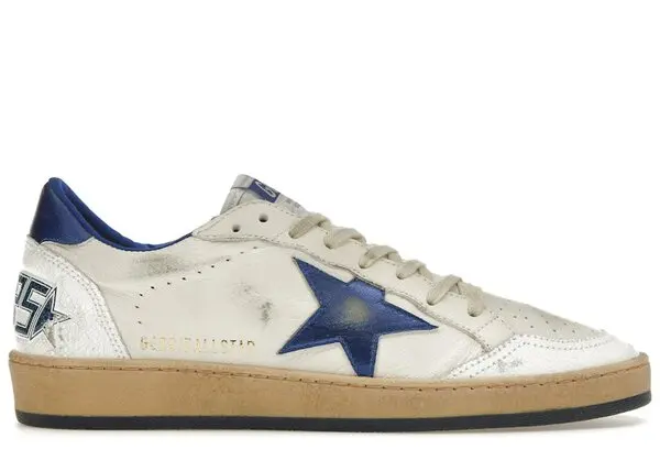GOLDEN GOOSE Ball Star Low Top Sneakers - White/bluette