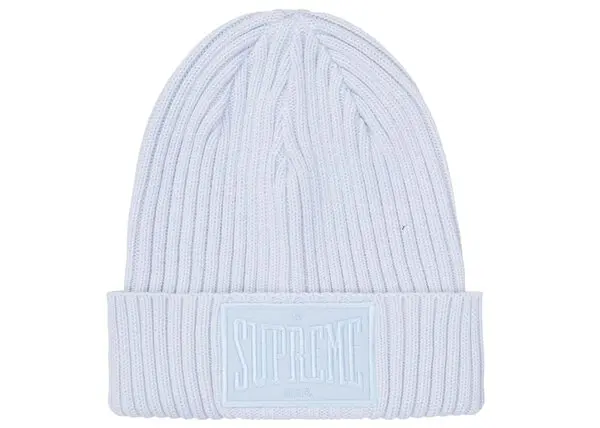 Supreme Overdyed Patch Beanie - Light Blue