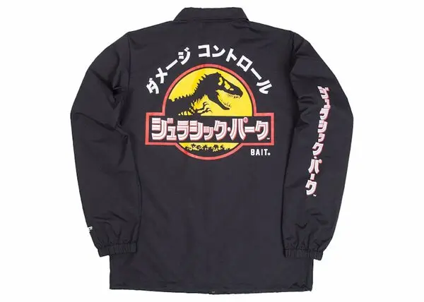 BAIT X Jurassic Park Damage Control Coaches Jacket - Black