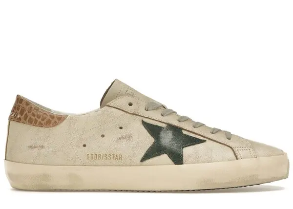 GOLDEN GOOSE Super-star Sneakers - Cream/white/green