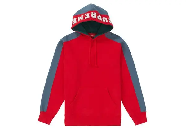Supreme Paneled Hooded Sweatshirt - Red