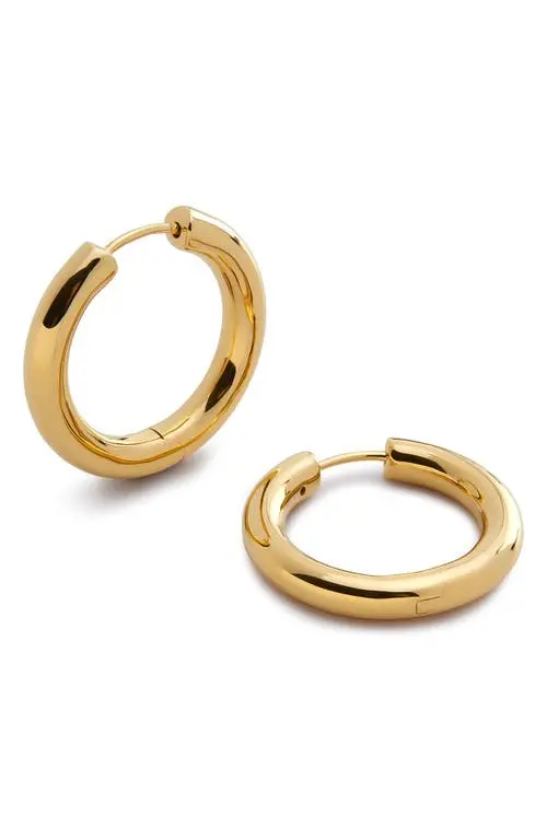 Monica Vinader Medium Essential Tube Hoop Earrings - 18ct Gold Vermeil