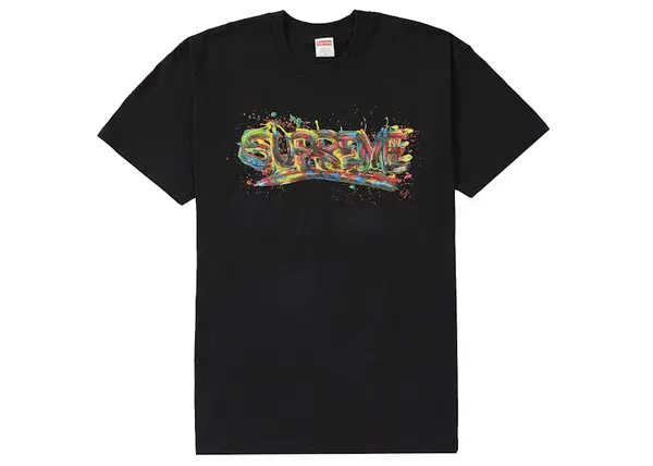 Supreme Paint Logo Tee Shirt - Black