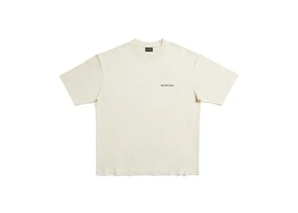 Balenciaga Back Logo Medium Fit T-shirt - Cream