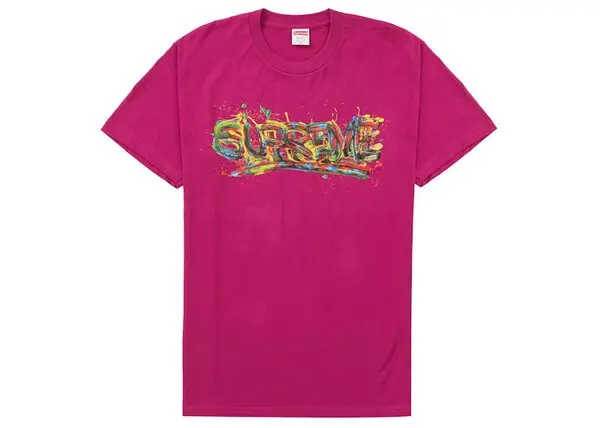 Supreme Paint Logo Tee Shirt - Magenta