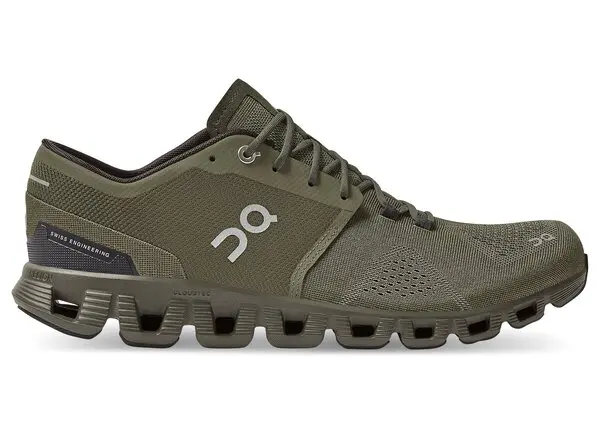 On Running Cloud X Greenin - Olive/fir
