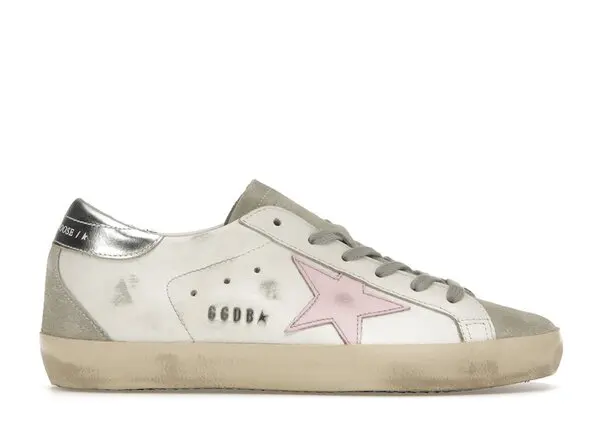 GOLDEN GOOSE Super-star Lace Up Sneakers - Ice White/orchid Pink