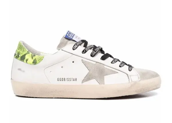 GOLDEN GOOSE Superstar Snake Skin Green /fluo Green - White/fluo Green
