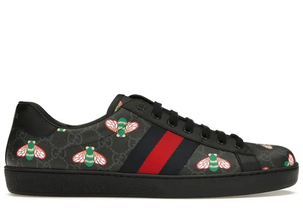 Gucci Ace Bee Print Sneakers - Black/blue/red