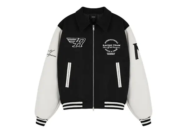 REPRESENT Racing Team Varsity Jacket - Black/white