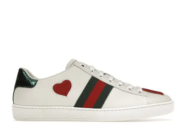 Gucci Ace Embroidered Hearts Sneakers - White