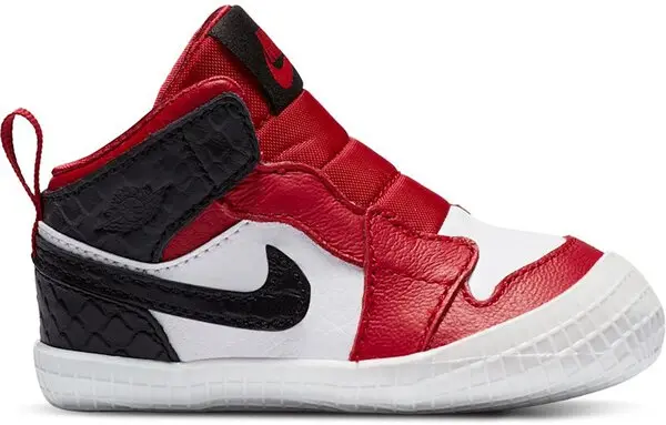 JORDAN Crib Bootie Satin Snake Chicago - Gym Red/white/black
