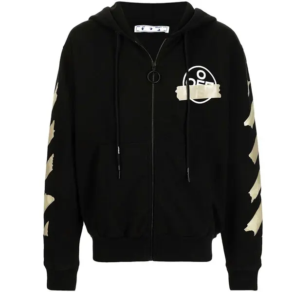 Off-White Arrows Zip Up Hoodie - Black