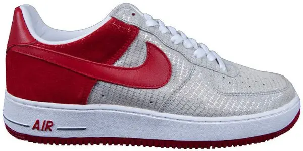 Nike Air Force 1 Low Christmas Sneakers - Metallic Silver/varsity Red/white