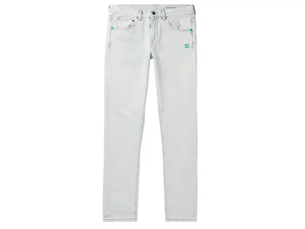 Off-White Ed Slim Fit Denim Jeans - Bleach/mint