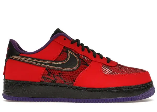 Nike Air Force 1 Low Year Of The Snake Sneakers - University Red/black/crt Prpl