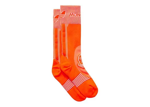 Moncler X Adidas Originals Logo Socks - Bright Orange