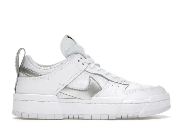Nike Dunk Low Disrupt Sneakers - White/metallic/silver