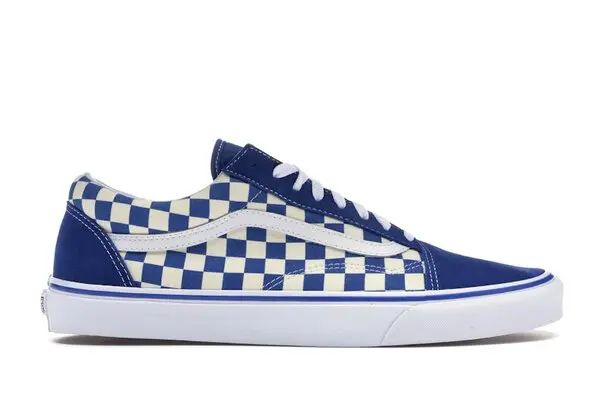 VANS Old Skool Checkerboard Sneakers - Blue/white