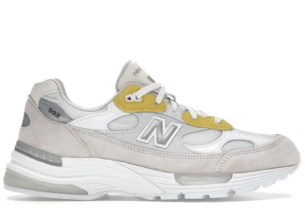 NEW BALANCE 992 Paperboy Fried Egg Sneakers - White/natural/yellow