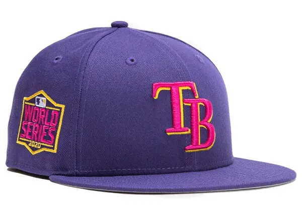 New Era Tampa Bay Rays 2020 World Series Patch 59fifty Fitted Hat - Purple/gold