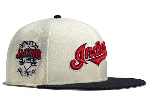 New Era X Hat Club Exclusive Cleveland Indians 59fifty Fitted Cap - White/navy Blue